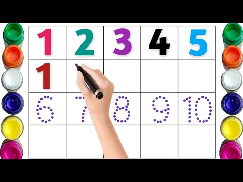 12345, Numbers drawing, 1 to 10 counting, kids rhymes, learn to count ...