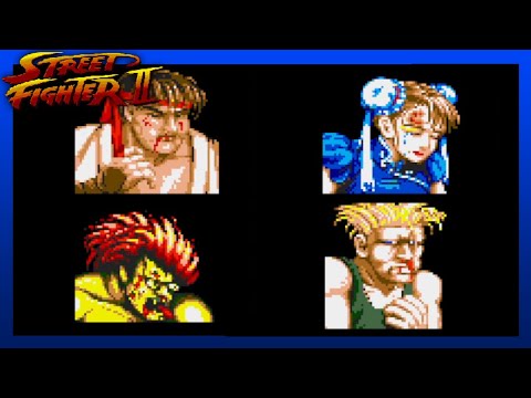 Street Fighter II: The World Warrior (Atari ST) - Continue and Game Over Screen With All Characters