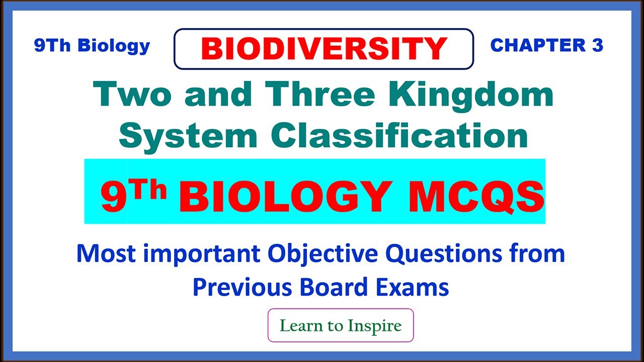Two and Three Kingdom system classification.#9ThBiologyMCQS,Chapter 3 ...