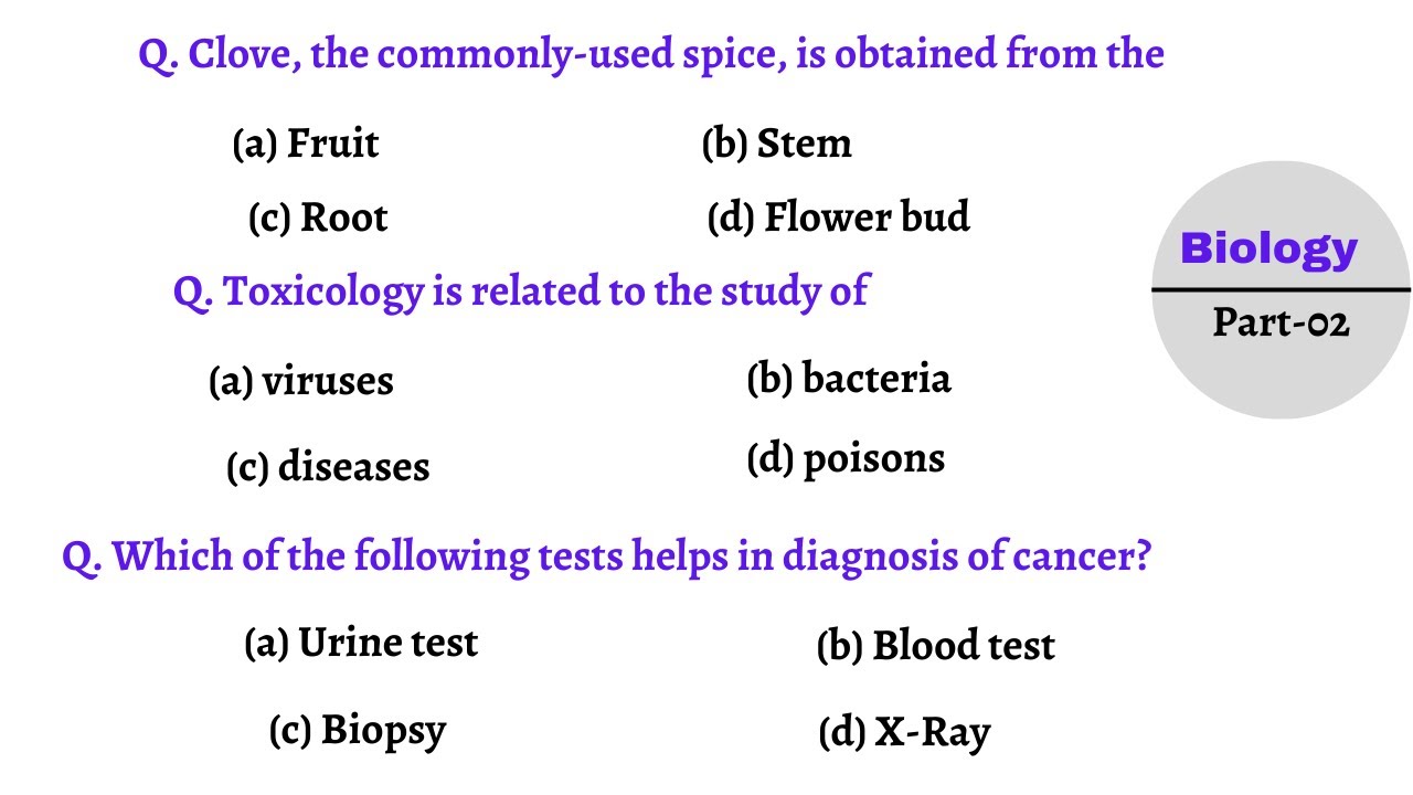 Biology GK Questions & answers in English | biology mcq for all ...