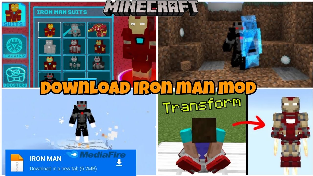 How to download Ironman mod for Minecraft pe - YouTube