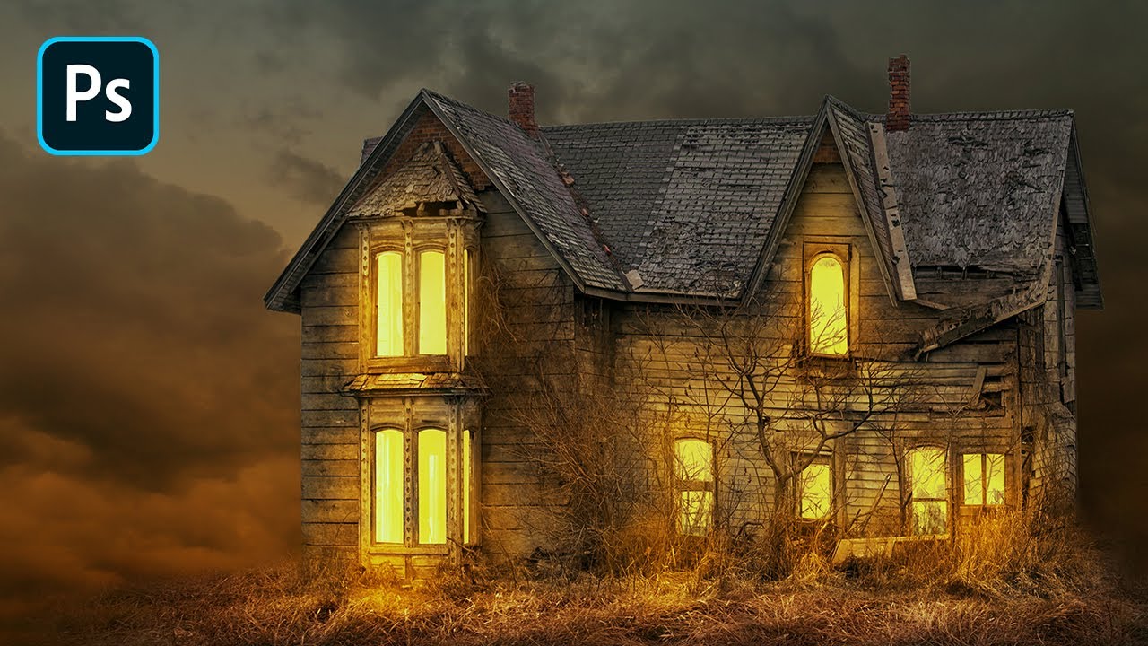 Edit House to be Scary in Photoshop - YouTube