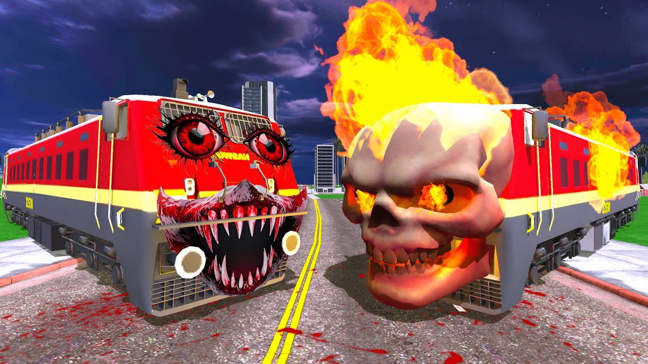 Ghost Rider Train attack Haunted Train in Indian Bikes Driving 3D - YouTube