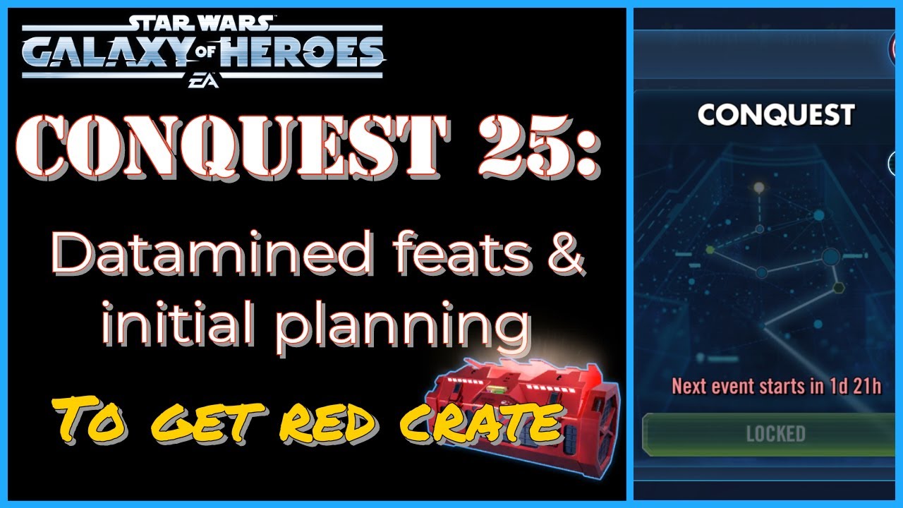Conquest 25: DATAMINED FEATS are here! Initial planning | SWGOH - YouTube