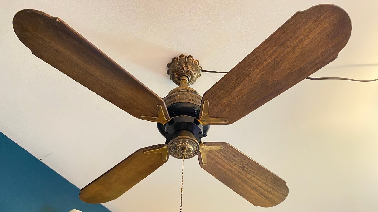 Royal Windyne Ceiling Fan c.1970's - YouTube