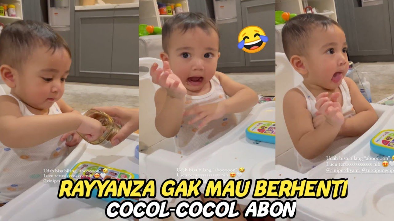 rayyanza lucu banget gak mau berhenti cocolin abon ‼😂sambil niruin sus rini ngomong🤣 - YouTube