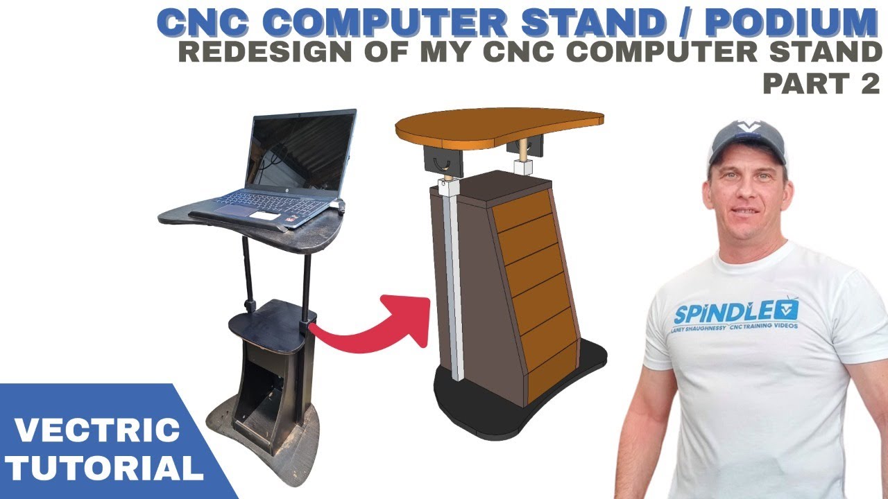 CNC Computer Stand - Podium Part 2 | Vectric & Sketchup Tutorial - YouTube