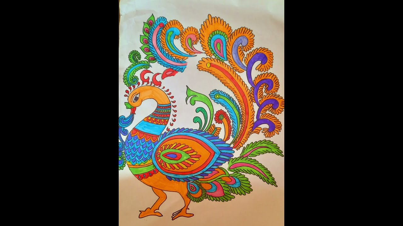 annam drawing # how to draw Swan # saree pallu model # STB art vlogs ...