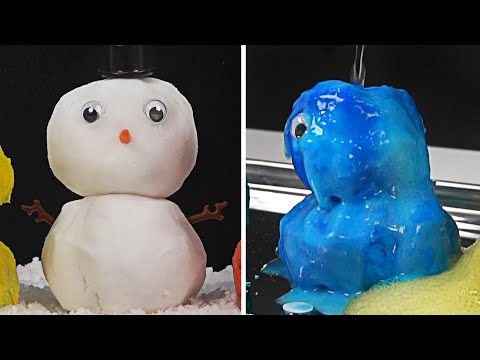 Experiment with making a realistic fake Snow that turns into a bubble when vinegar is poured!
