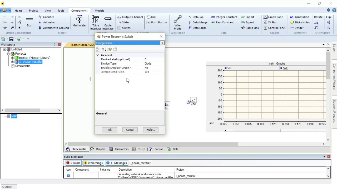 1 phase rectifier PSCAD - YouTube