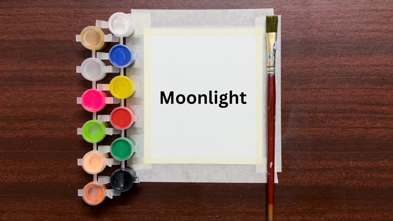 Very Easy and Simple Moonlight Painting for Beginners, step by step ...