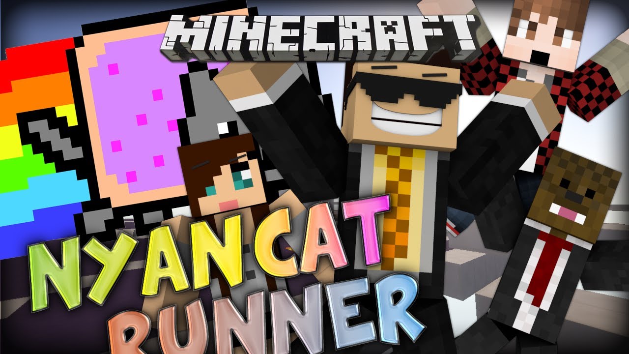 Minecraft: Nyan Cat Runner w/ Mitch, Jerome, Ashley and Charlie - YouTube
