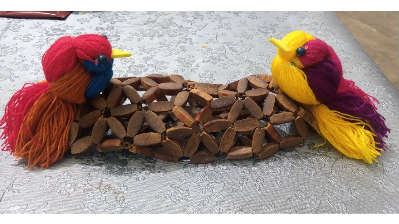 Cute little birds made with wool - YouTube