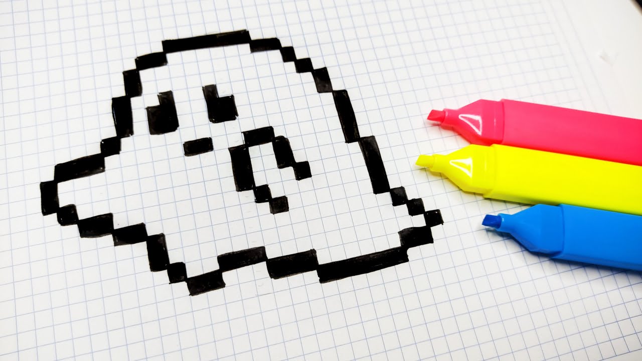 Halloween Pixel Art - How To Draw a Ghost #pixelart - YouTube