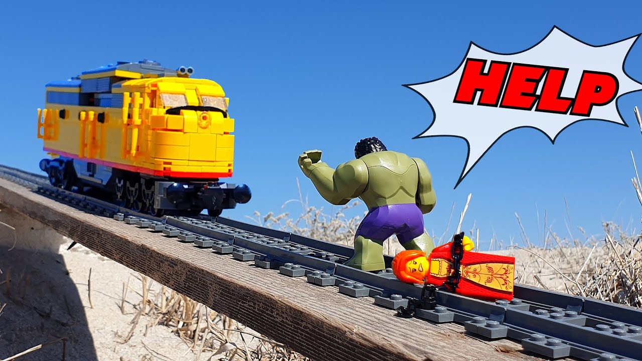 Can Hulk stop the Lego train? - YouTube