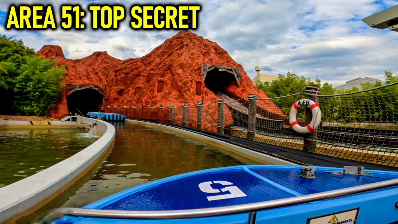 AREA 51: Top Secret - Movie Park Germany Boat Ride - YouTube