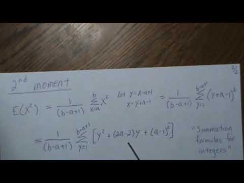 Mean and Variance of a Discrete Uniform Distribution - YouTube