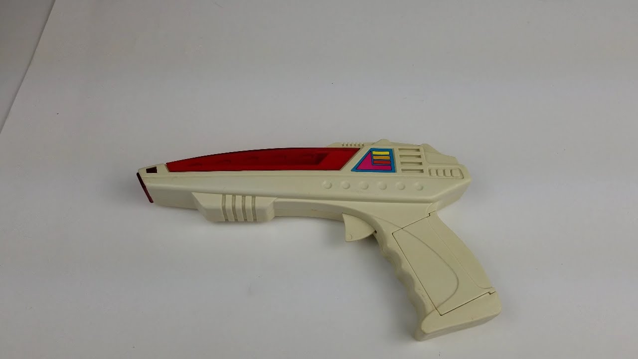 Vintage Laser Space Ray Gun Blaster Toy 80s Lights and Sounds Red White ...