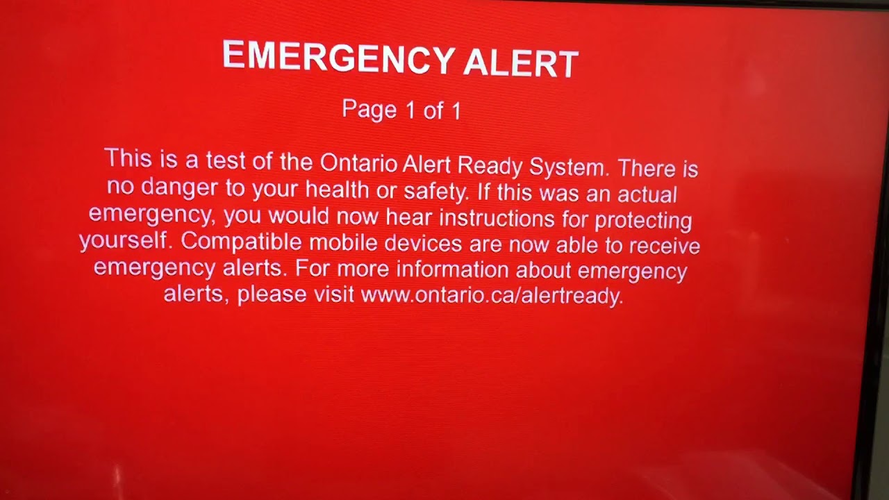 Ontario Emergancy Alert System Test - YouTube