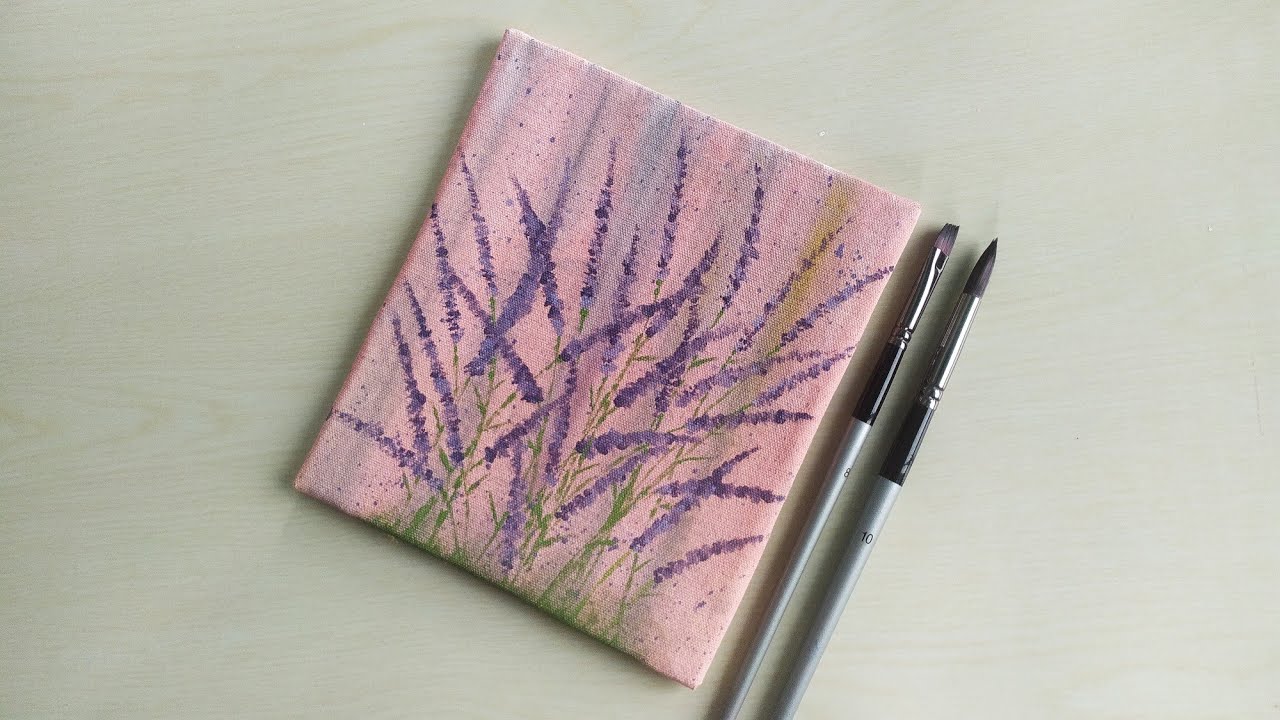 simple way to paint lavender flowers acrylic painting for beginners ...