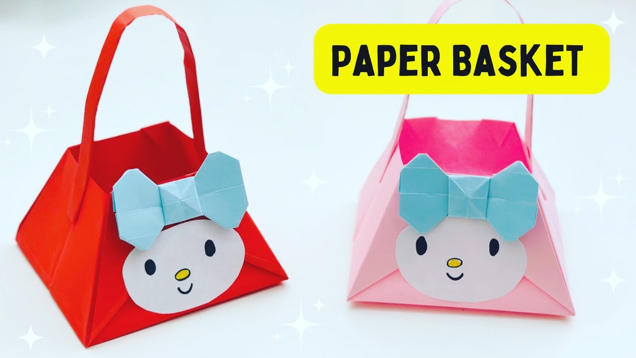 DIY MINI PAPER BASKET / Origami Basket DIY / Paper Craft / Easy craft ...