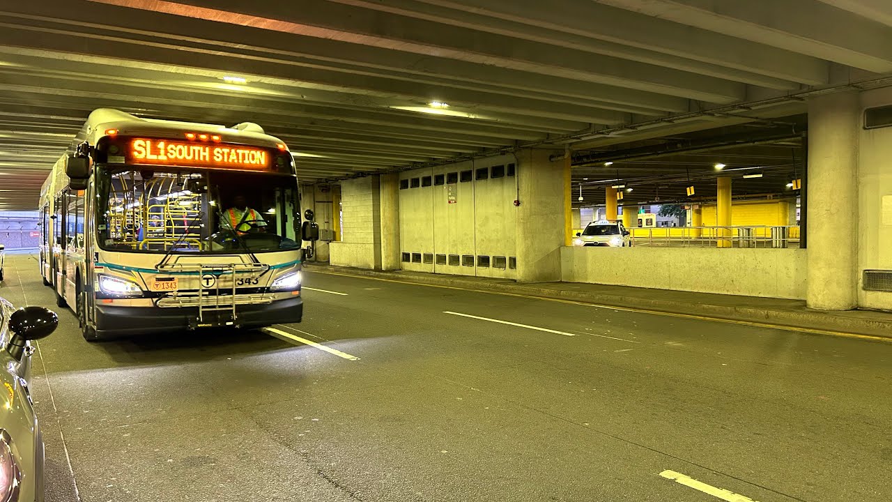 MBTA Silver Line: On Board 2022 NF XDE60 Artic Hybrid #1343 On Bus SL1 ...