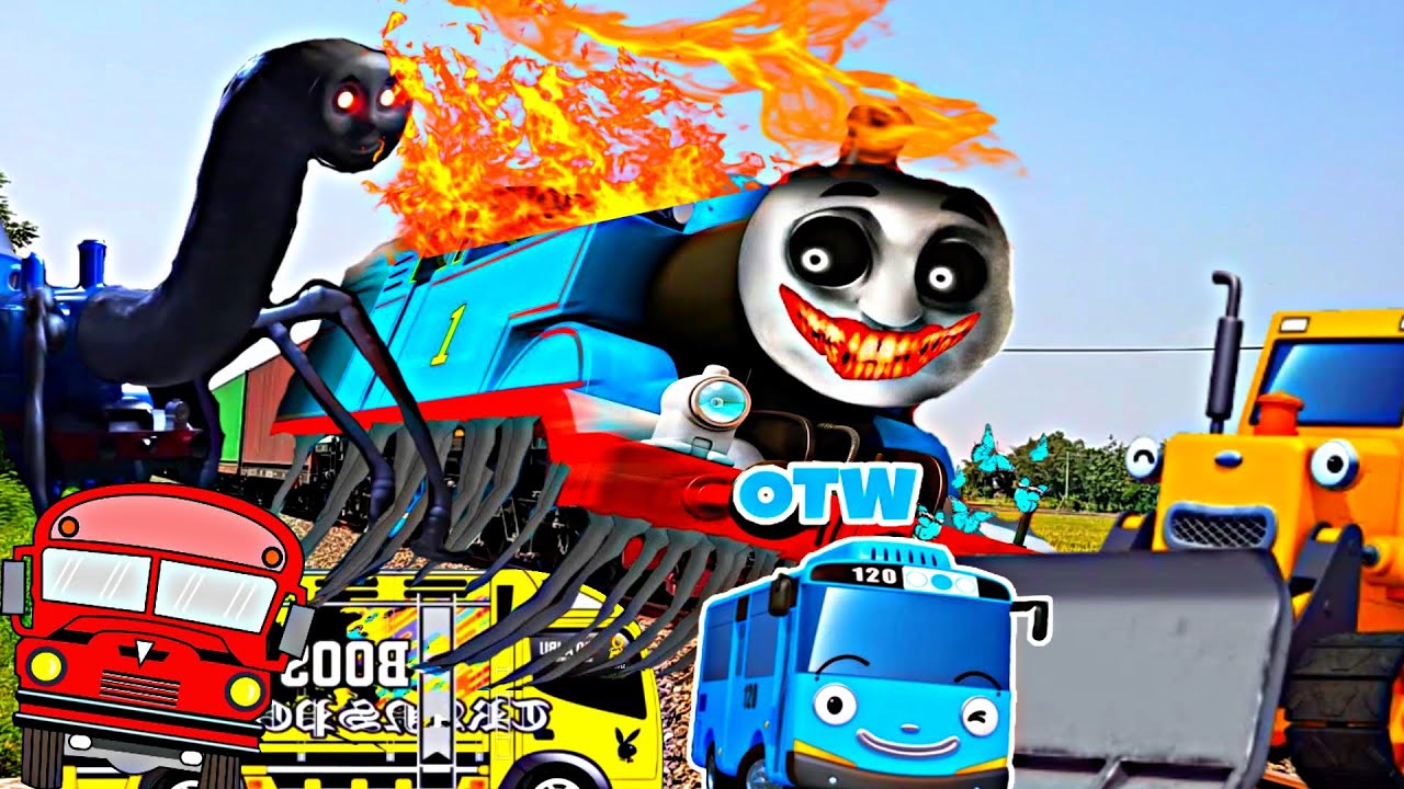 WOW KEREN!!! KERETA BERUBAH BENTUK THOMAS EXE VS LABA-LABA EXE BUS TAYO ...