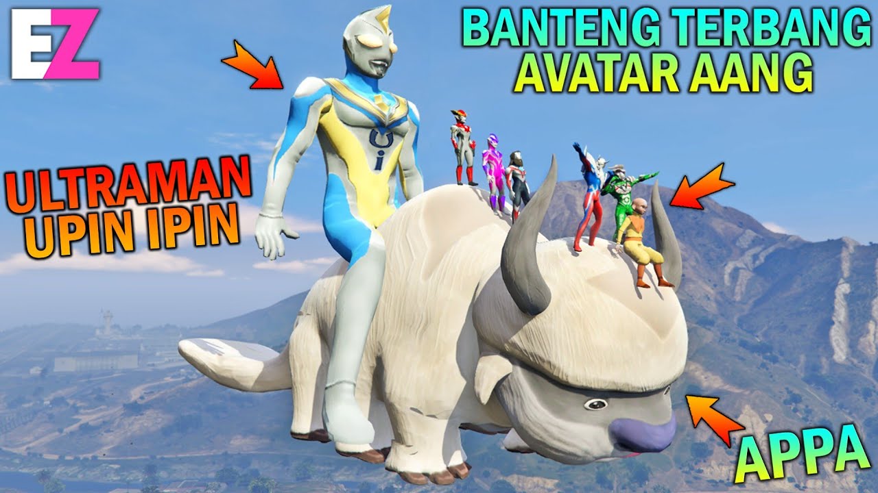 ULTRAMAN UPIN IPIN NAIK BANTENG TERBANG MILIK AVATAR AANG, APPA ...