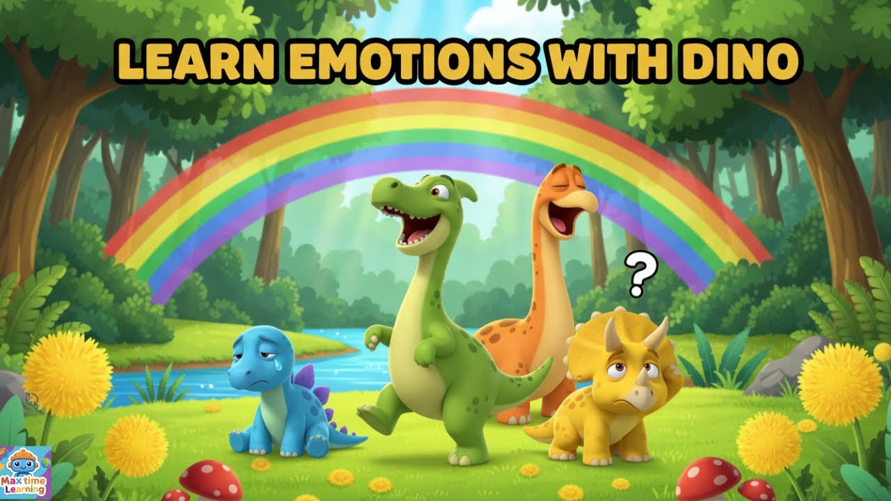 Learn Emotions with Dinosaur- Educational Video for Toddlers Age 3-6 ...