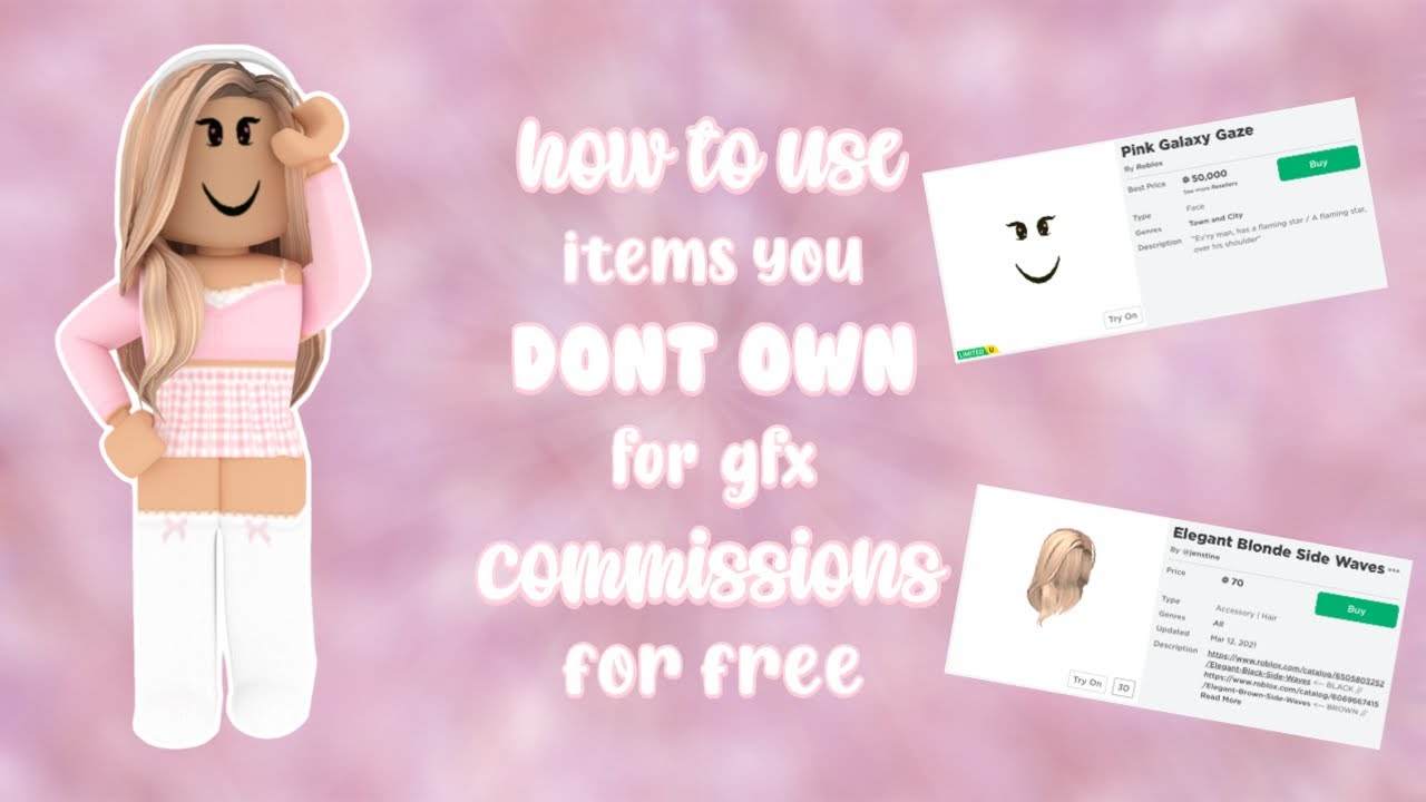 how to use items you DONT OWN in a roblox GFX for FREE! (for gfx ...
