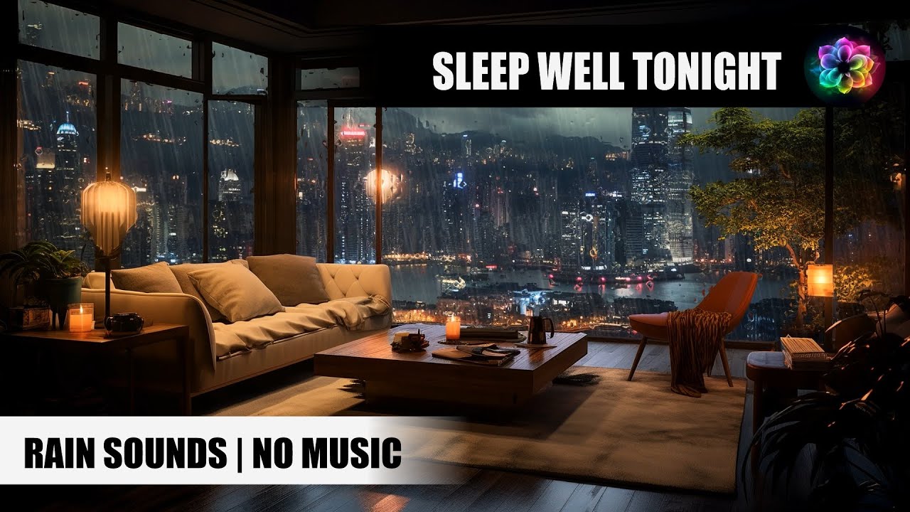 Rain Sounds for Best Sleep | No Music | 4K Black Room in the City at ...