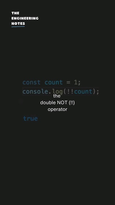 JavaScript double NOT operator (!!) - YouTube