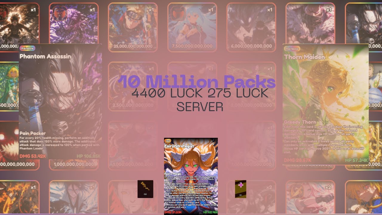 Anime Card Clash 10 Million Pack Opening 4400 Luck!!! - YouTube