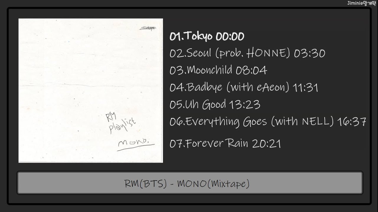 【全輯中字】RM(BTS) - MONO(Mixtape) - YouTube