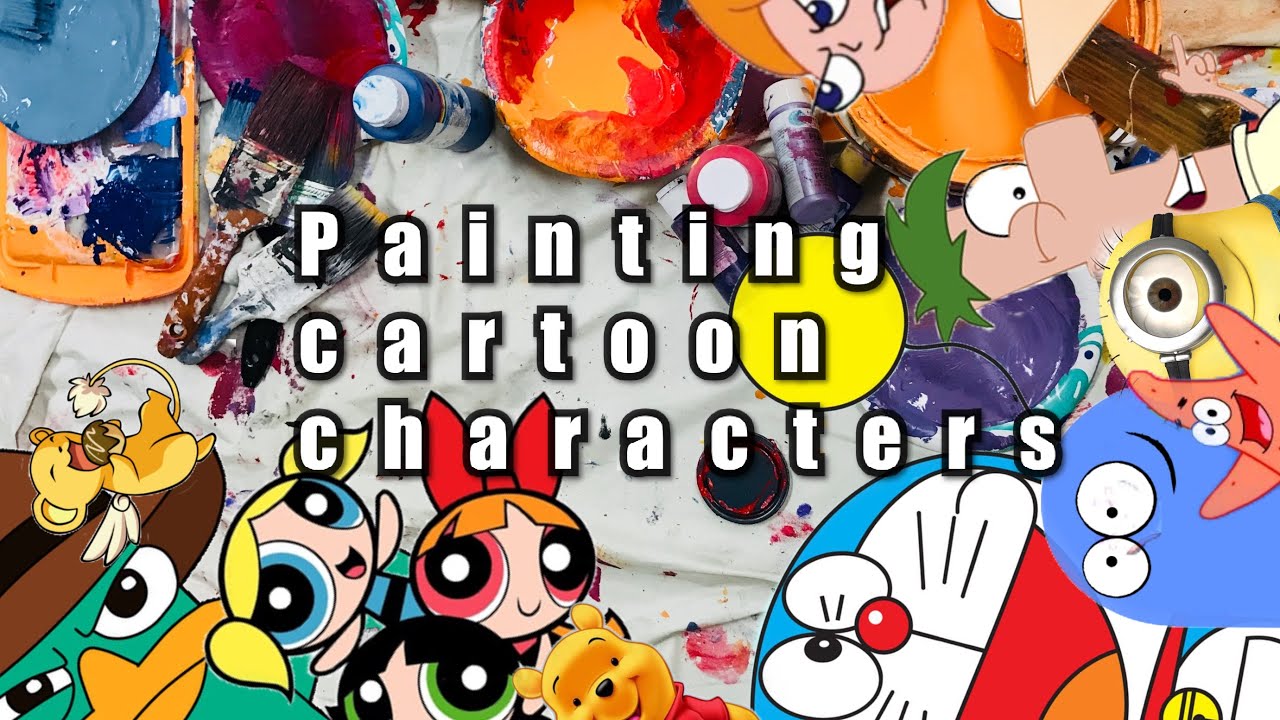 DAILY ART 7| PAINTING CARTOON CHARACTERS - YouTube