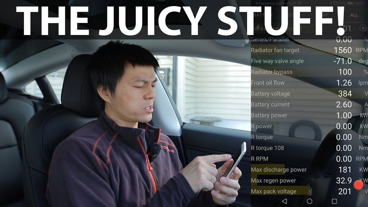 Checking battery in Model 3 SR+ with ScanMyTesla - YouTube