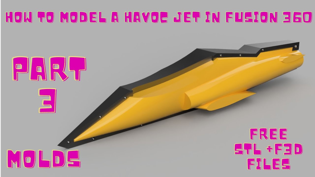 Learn how to model the molds for this Havoc jet and 3D print them - YouTube