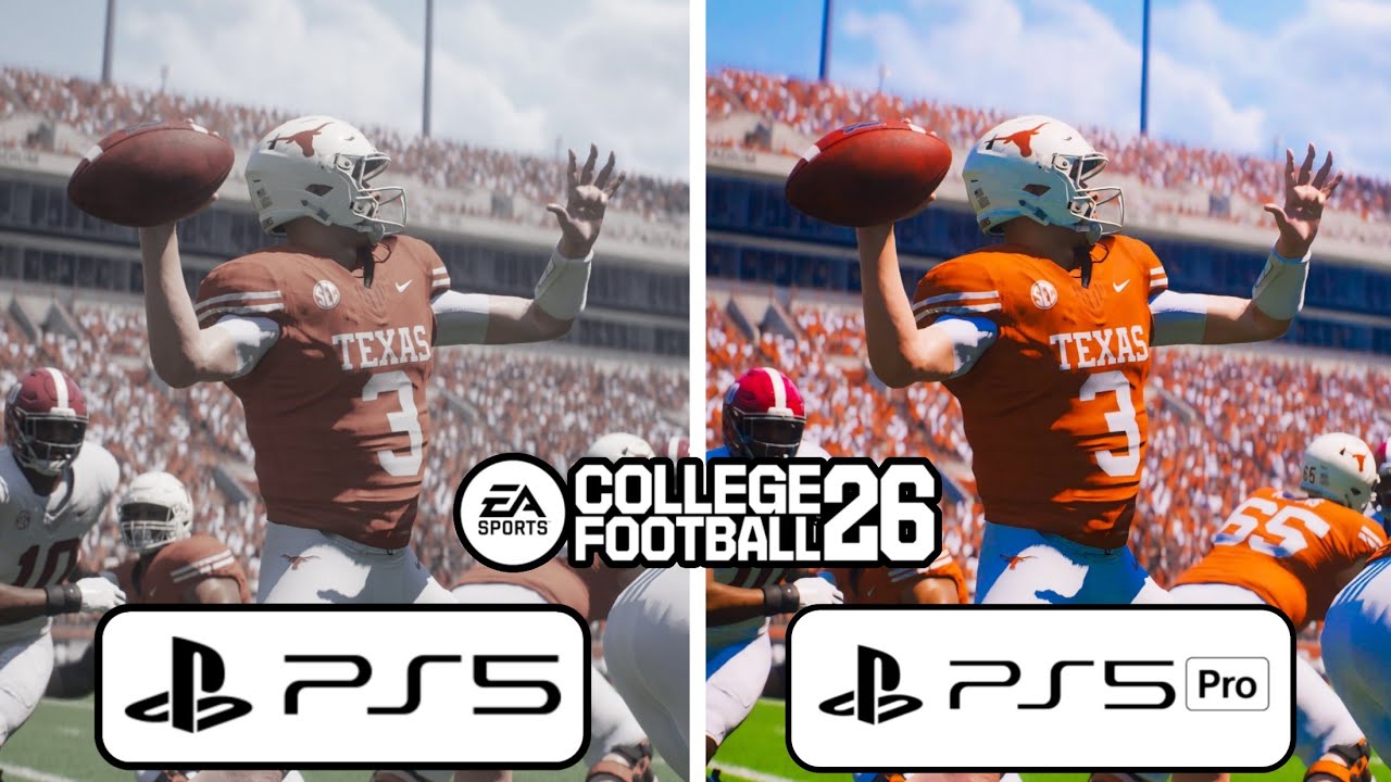 EA Sports College Football 26 PS5 vs PS5 Pro Graphics Comparison - YouTube
