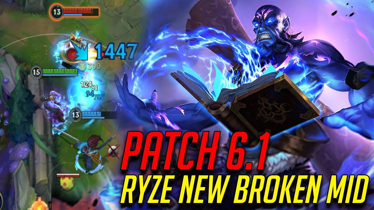WILD RIFT RYZE NEW MID LANER FOR PATCH 6.1 FULL GAMEPLAY - YouTube