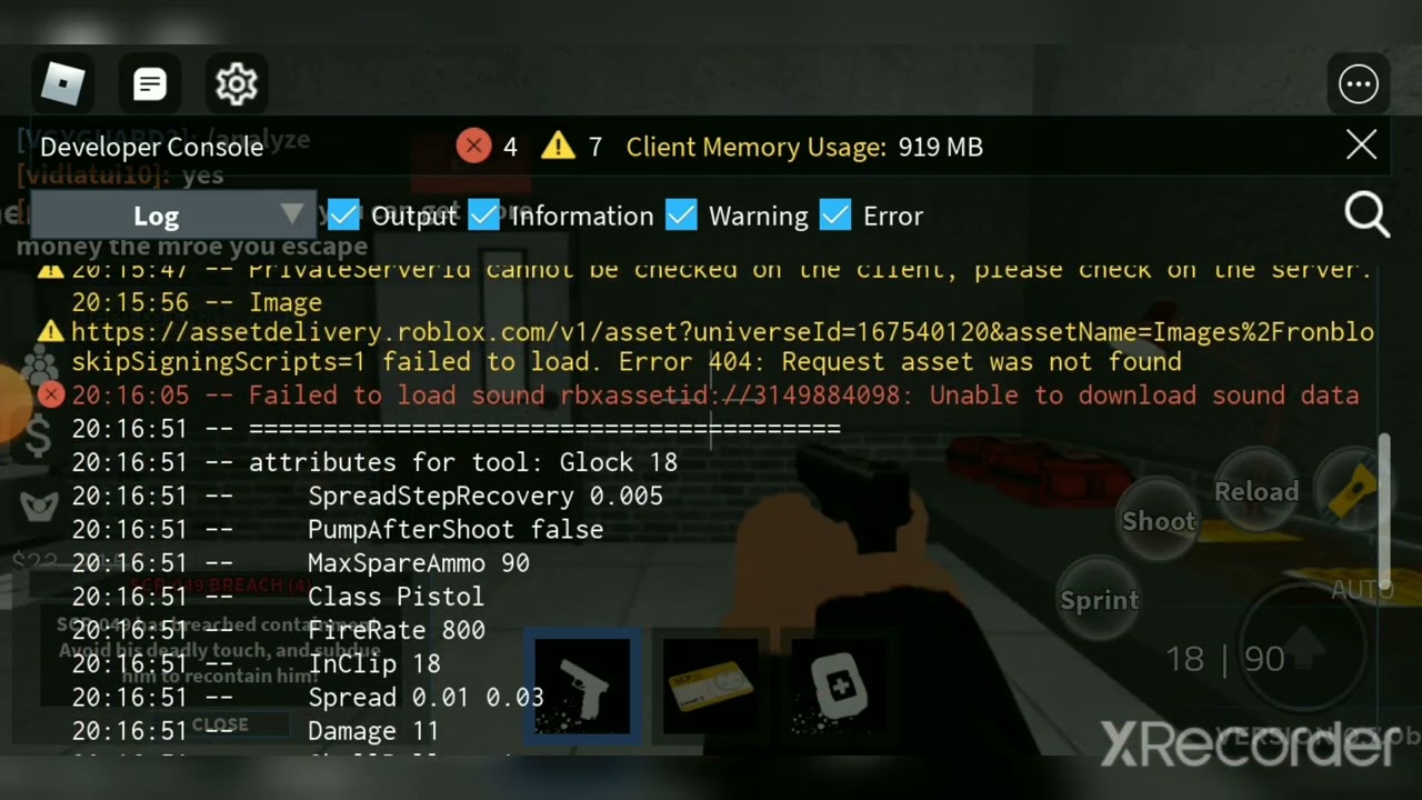 the developer console (roblox site 35) - YouTube