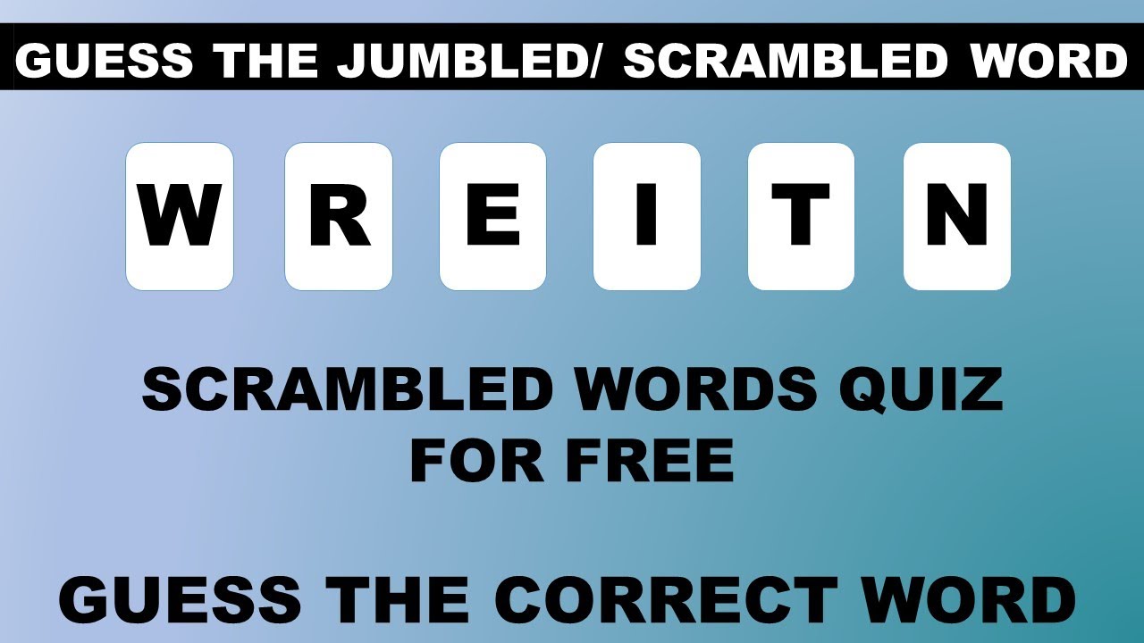 Scrambled Words With Answers