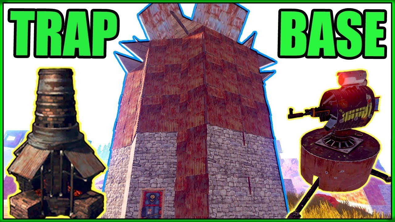 most OP accidental TRAP BASE design in Rust?! - Hidden Turrets + Large ...