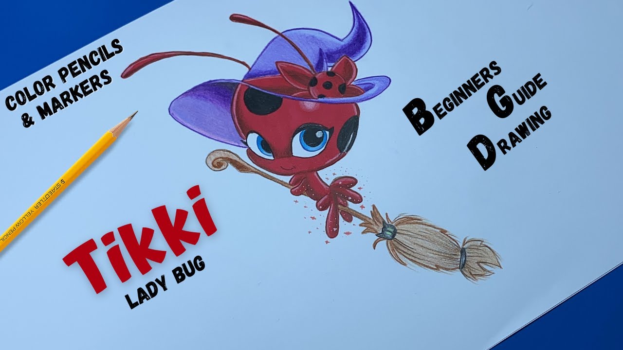 Draw Tikki from Lady bug || Lady bug Tikki drawing || Easy drawing ...