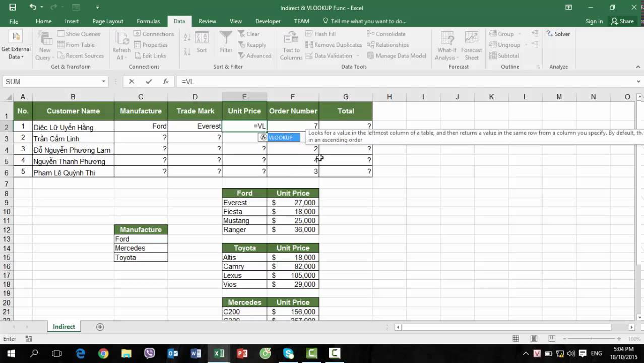 GDX | INDIRECT - NAME MANAGER & VLOOKUP FUNCTION - YouTube