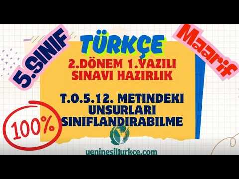 Metindeki unsurları sınıflandırabilme