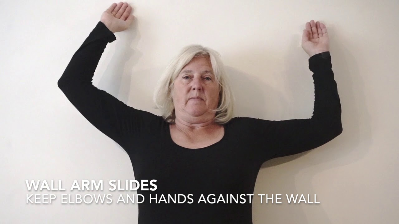 Wall arm slides- Great for exercises muscles around the shoulder blades ...