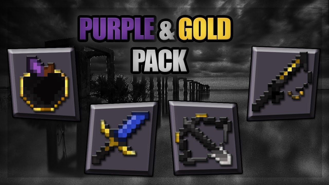Minecraft PvP Texture Pack l Purple & Gold Pack ★ - YouTube