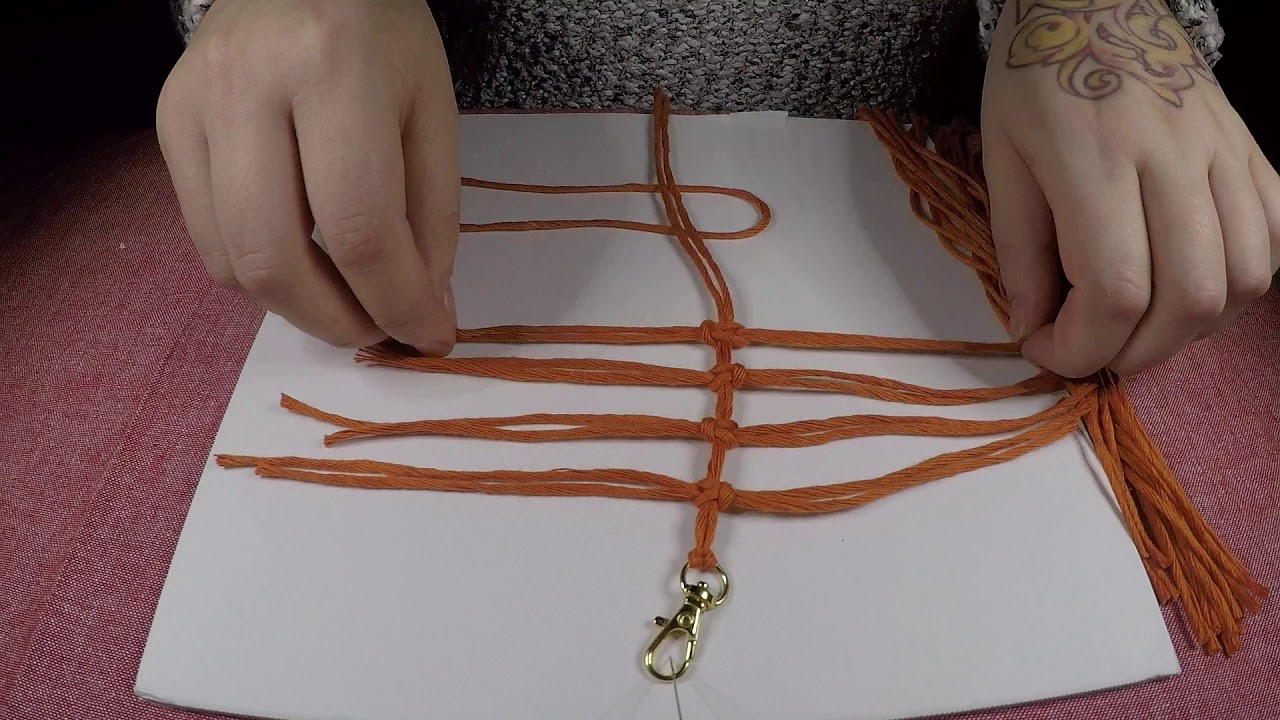Macrame Feather Keychain Time Lapse - YouTube
