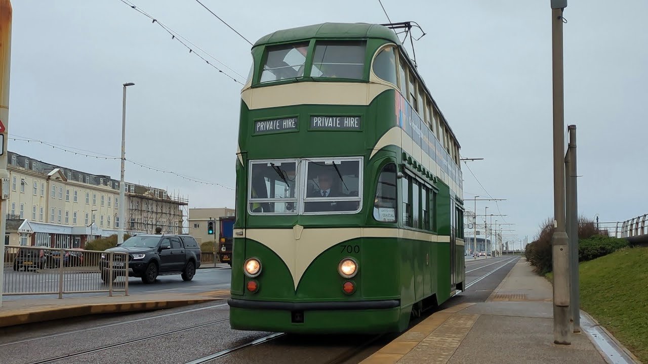 A ride on Blackpool Heritage Tram Balloon 700 Part 2 Cleveleys ...