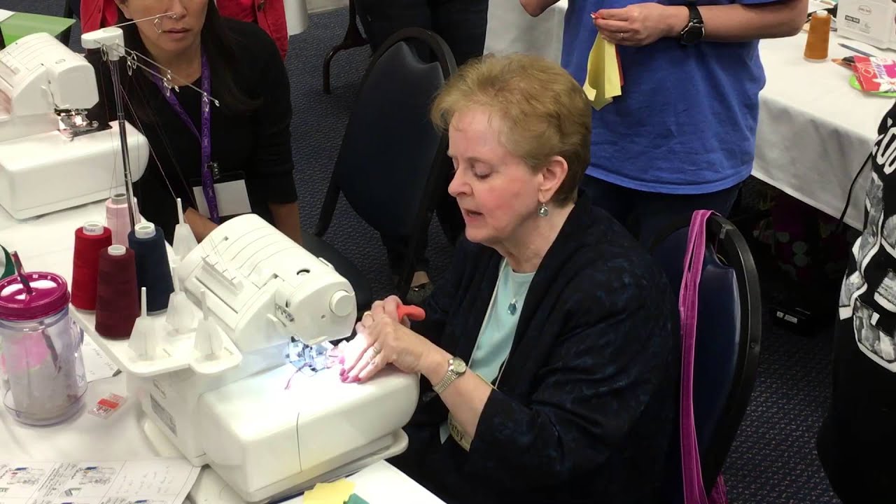Inserting ribbing to a neckline with serger - YouTube